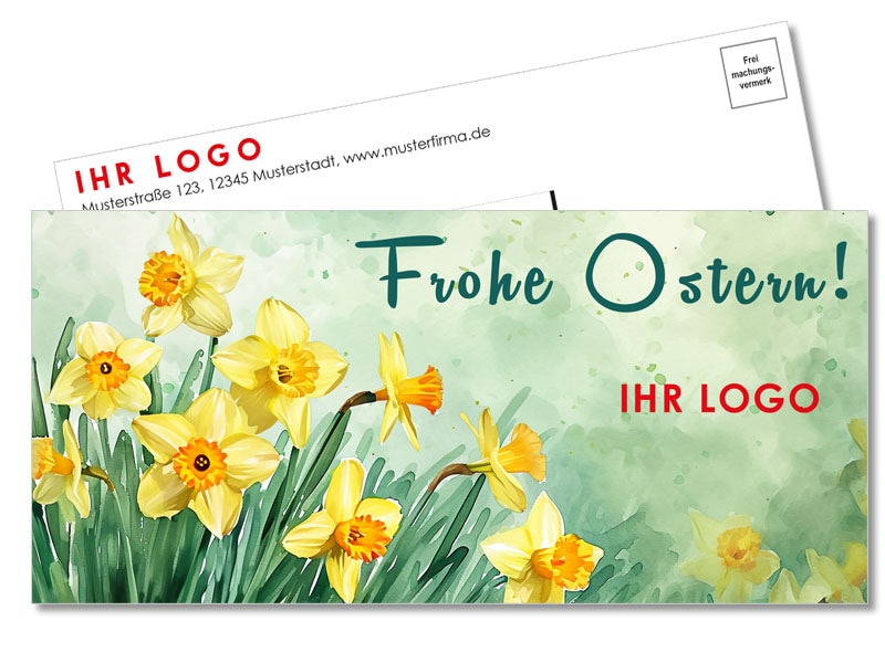 Postkarten Ostern mit Logo zum Bedrucken