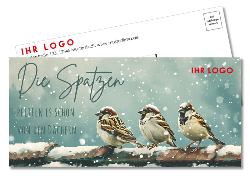 Personalisierte Postkarte Die Spatzen